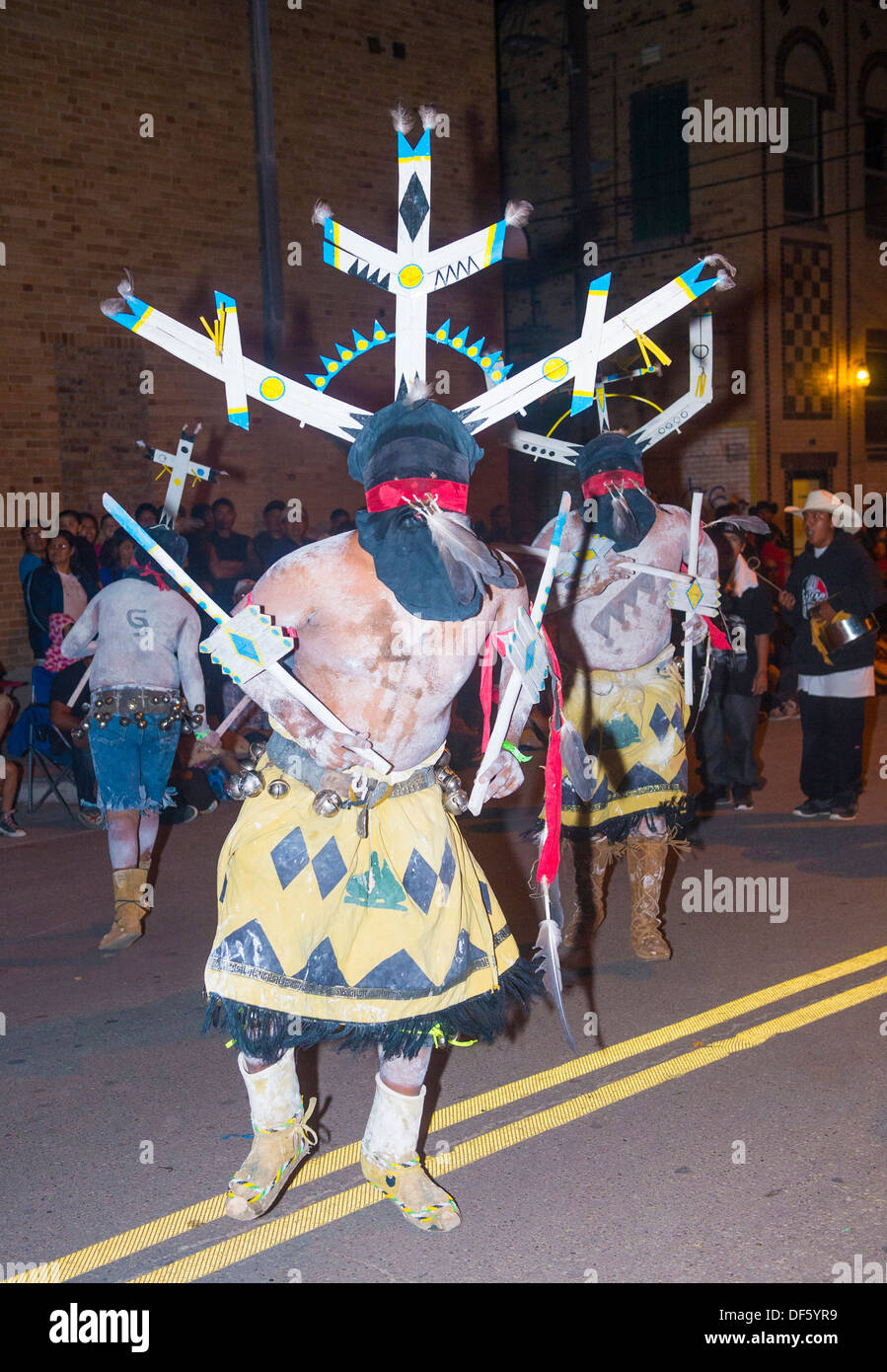 Native Americans with traditional costume participates at the annual ...