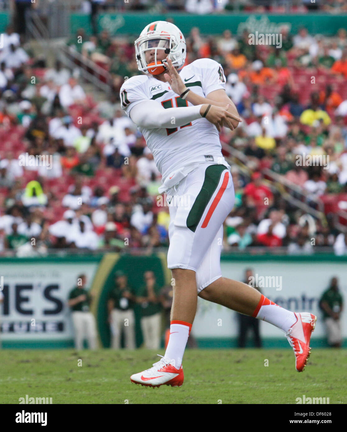 Florida, USA. 28 Sept 2013. Miami Hurricanes quarterback Ryan Williams ...