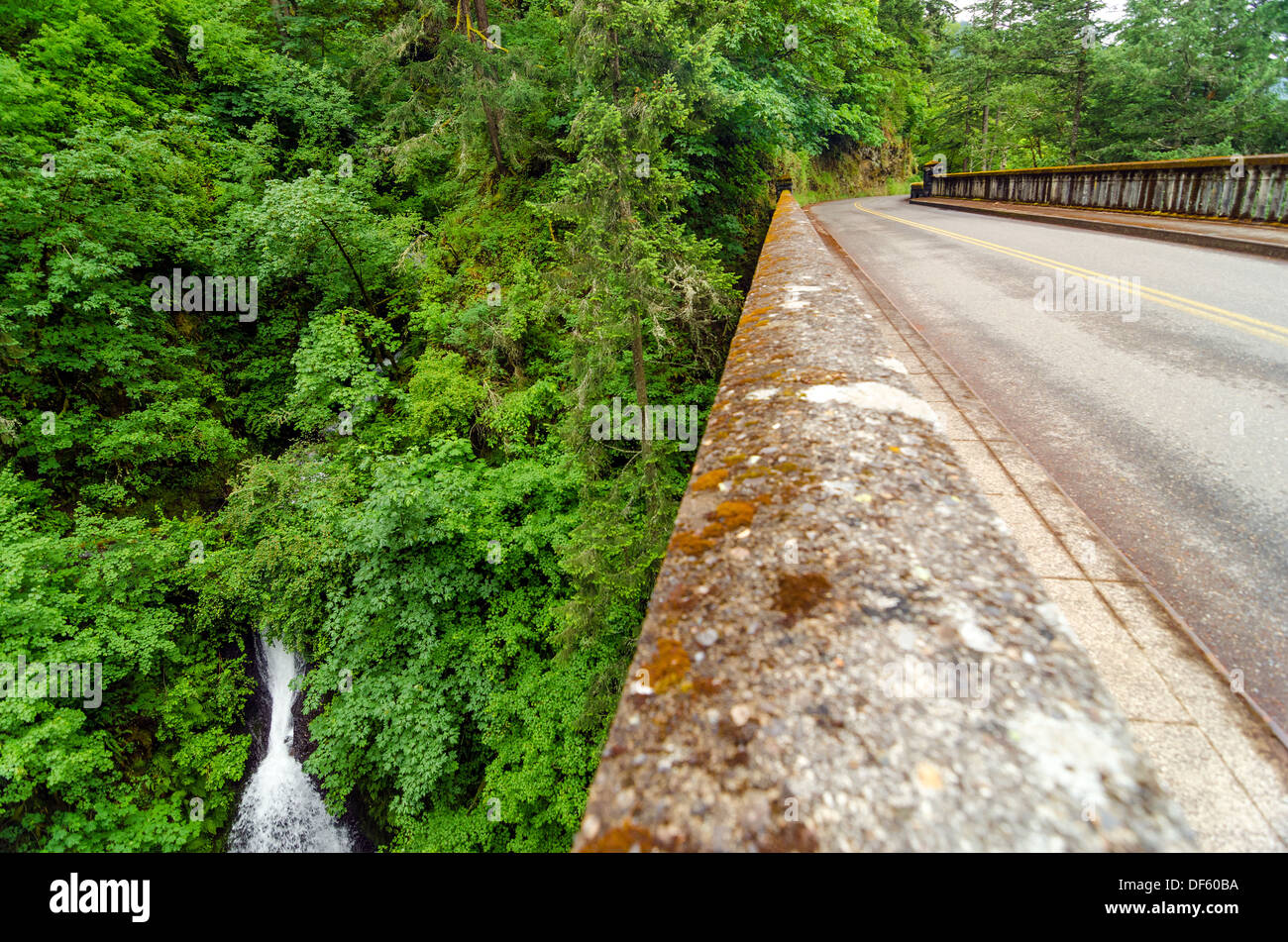 Waterfall in Oregon next to historic Highway 30 Stock Photo - Alamy