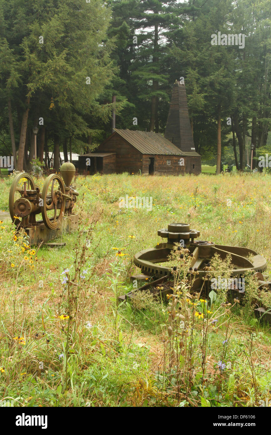 Old field machinery. Drake Oil Well Engine House Building Replica in ...
