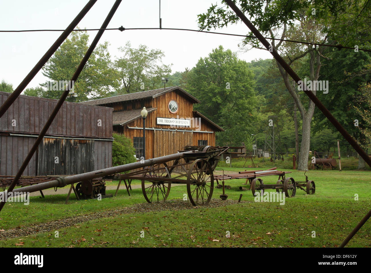 Oil drilling equipment in front of the Oil Transportation building ...