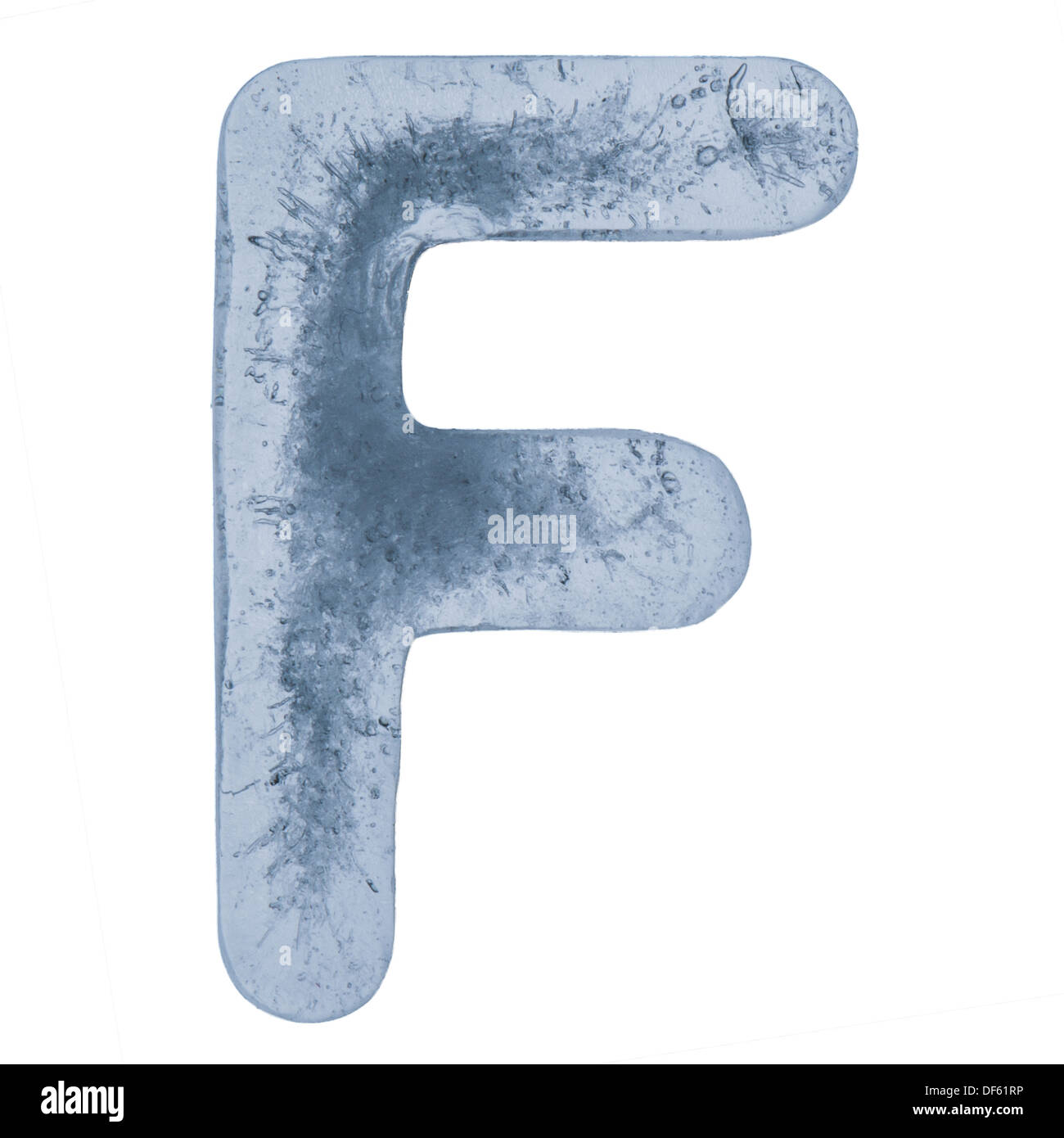 Letter F from an alphabet made out of ice Stock Photo - Alamy