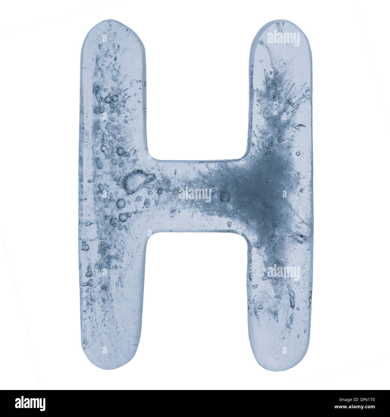 Letter H from an alphabet made out of ice Stock Photo - Alamy