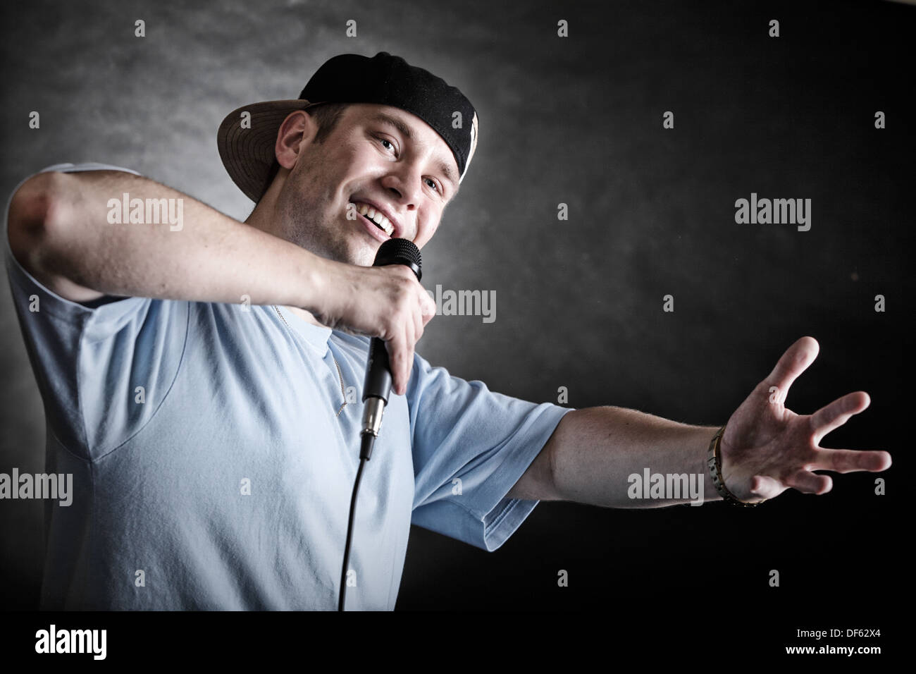 Rapper attitude rap singer hip Hop Dancer performing. Young man with ...