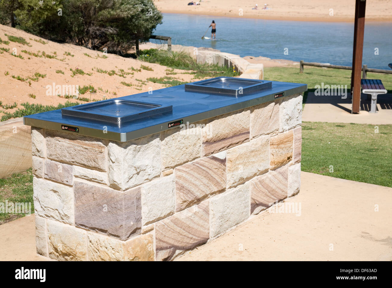 Electric beach barbeques BBQ at narrabeen,beach,Sydney,Australia Stock ...