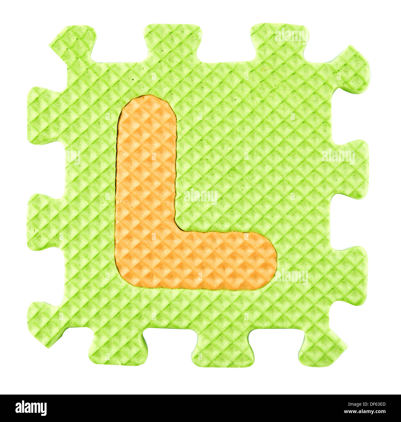 L letter, Alphabet puzzle isloated on white background , with clipping ...