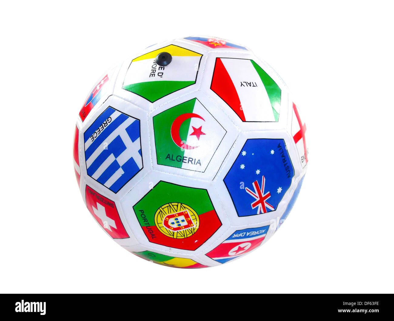 soccer ball with flags from the countries (with clipping work path ...