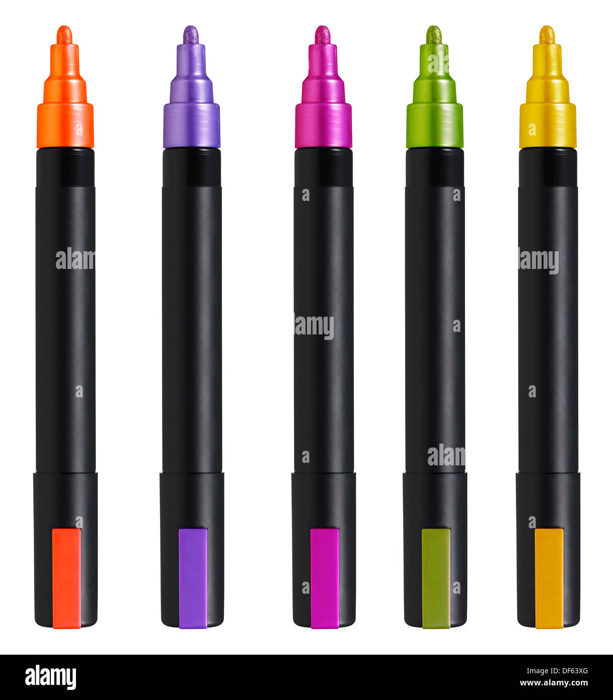 Colorful text highlighter pens, (with clipping work path Stock Photo ...