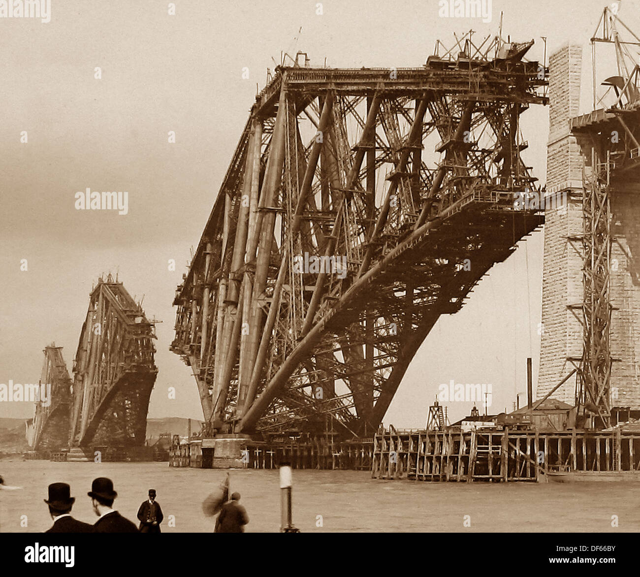 Construction of the Forth Railway Bridge - waiting for the ferry ...