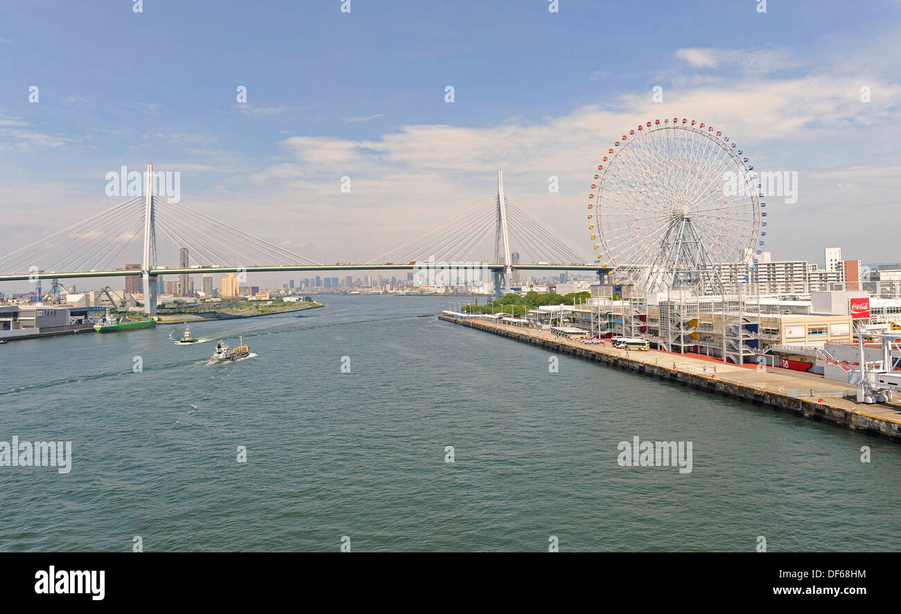 The main cruse docking quay at Kagoshima in Japan with waiting tourist ...