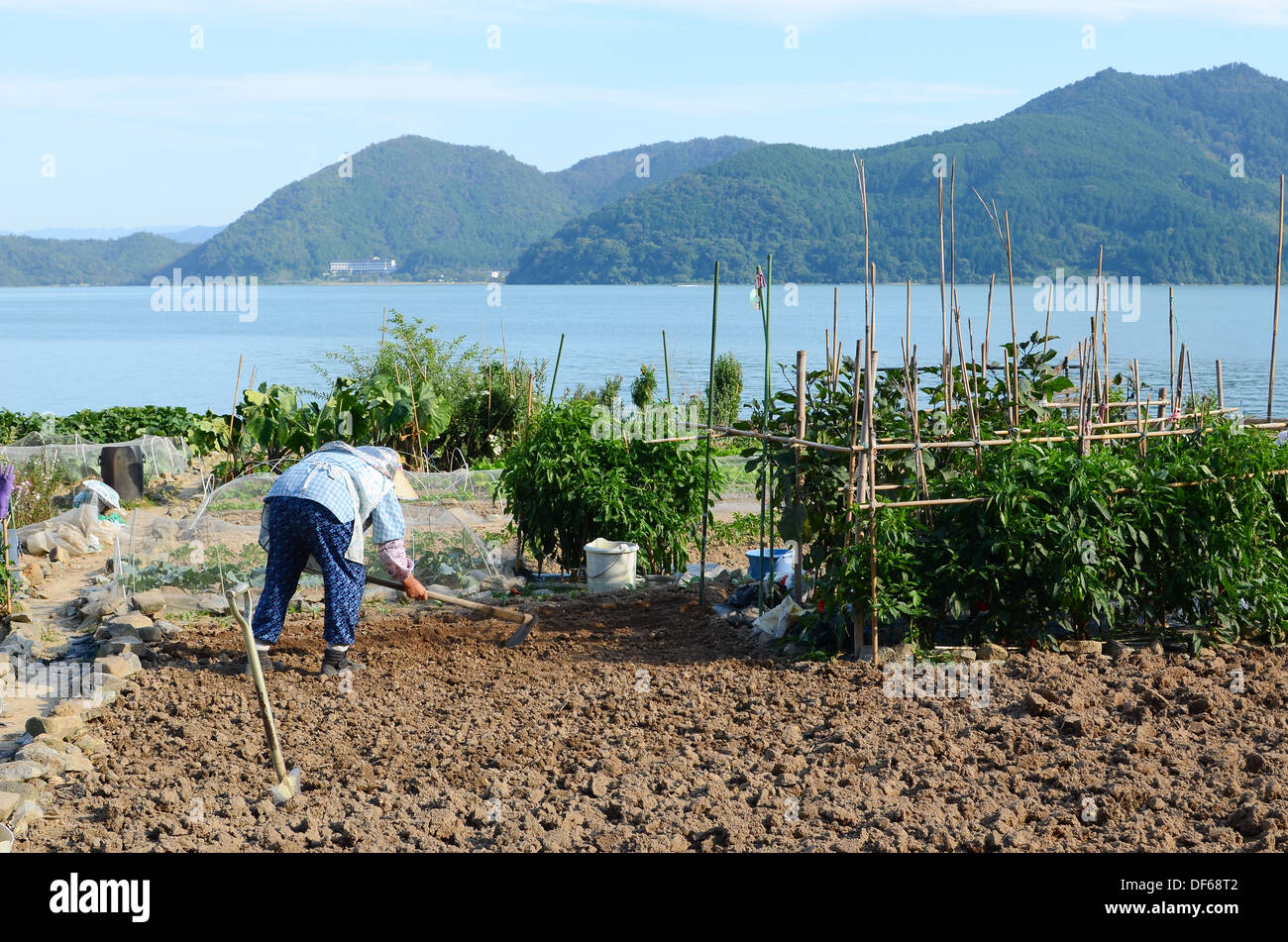 Okishima in Shiga Prefecture, Japan. This is Japan's only populated ...
