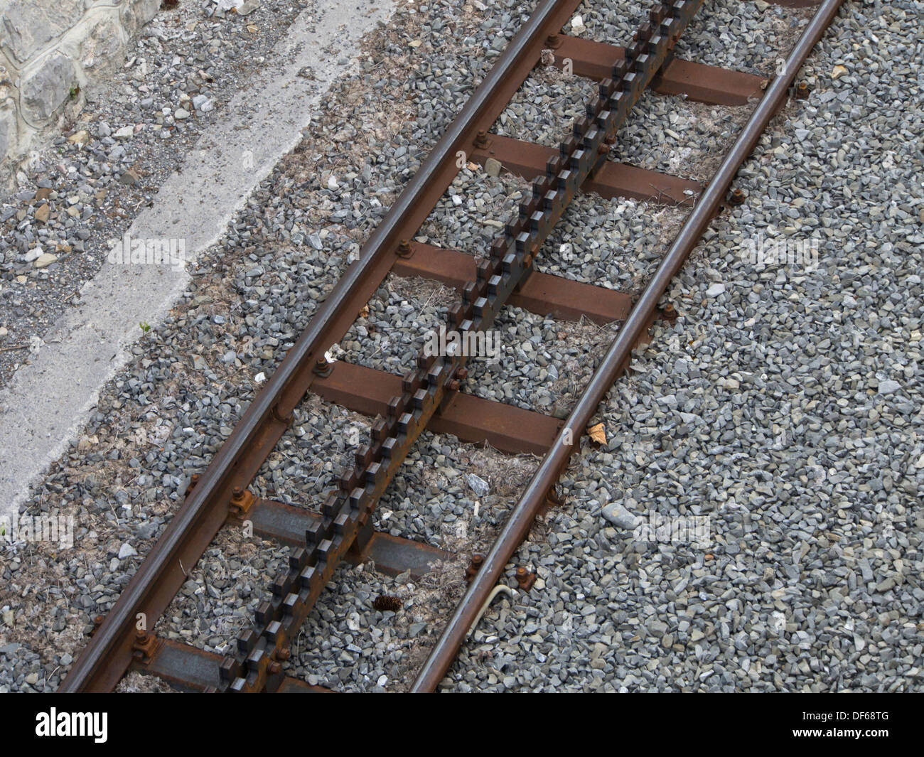 Aigle Leysin railway in the Vaud canton of Switzerland, close up of ...