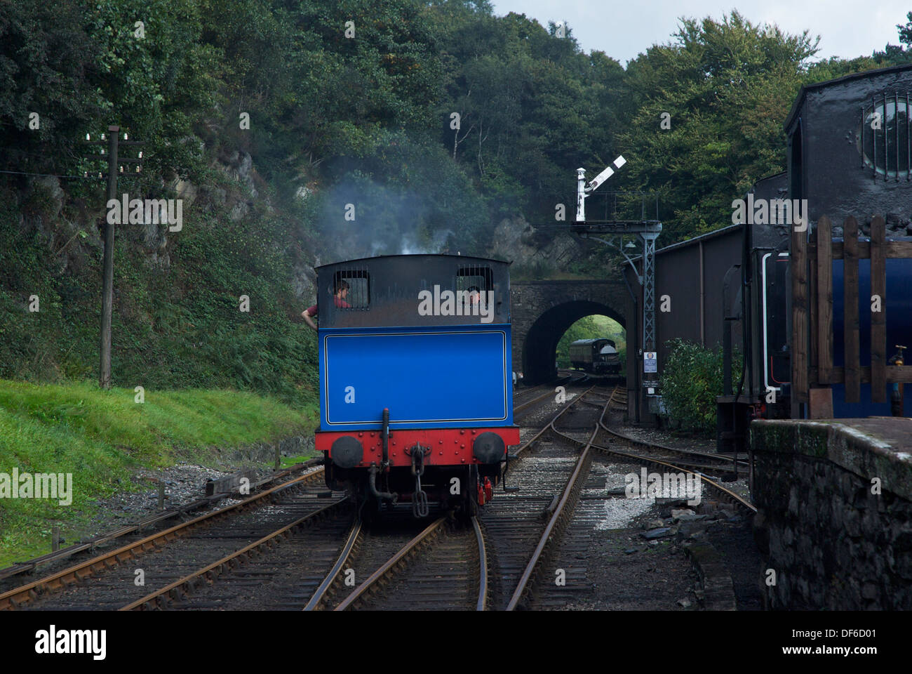 Steam train on Lakeside & Haverthwaite Railway, Cumbria, England Stock ...