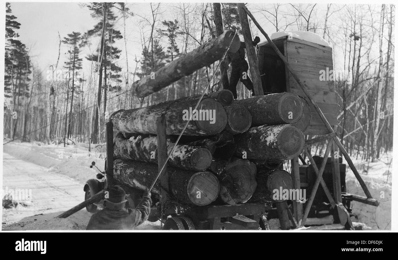 Old historic logging history Black and White Stock Photos & Images - Alamy