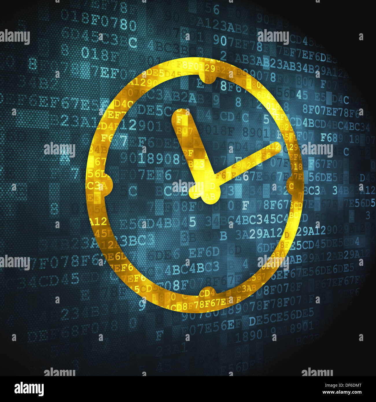 Timeline concept: Clock on digital background Stock Photo - Alamy