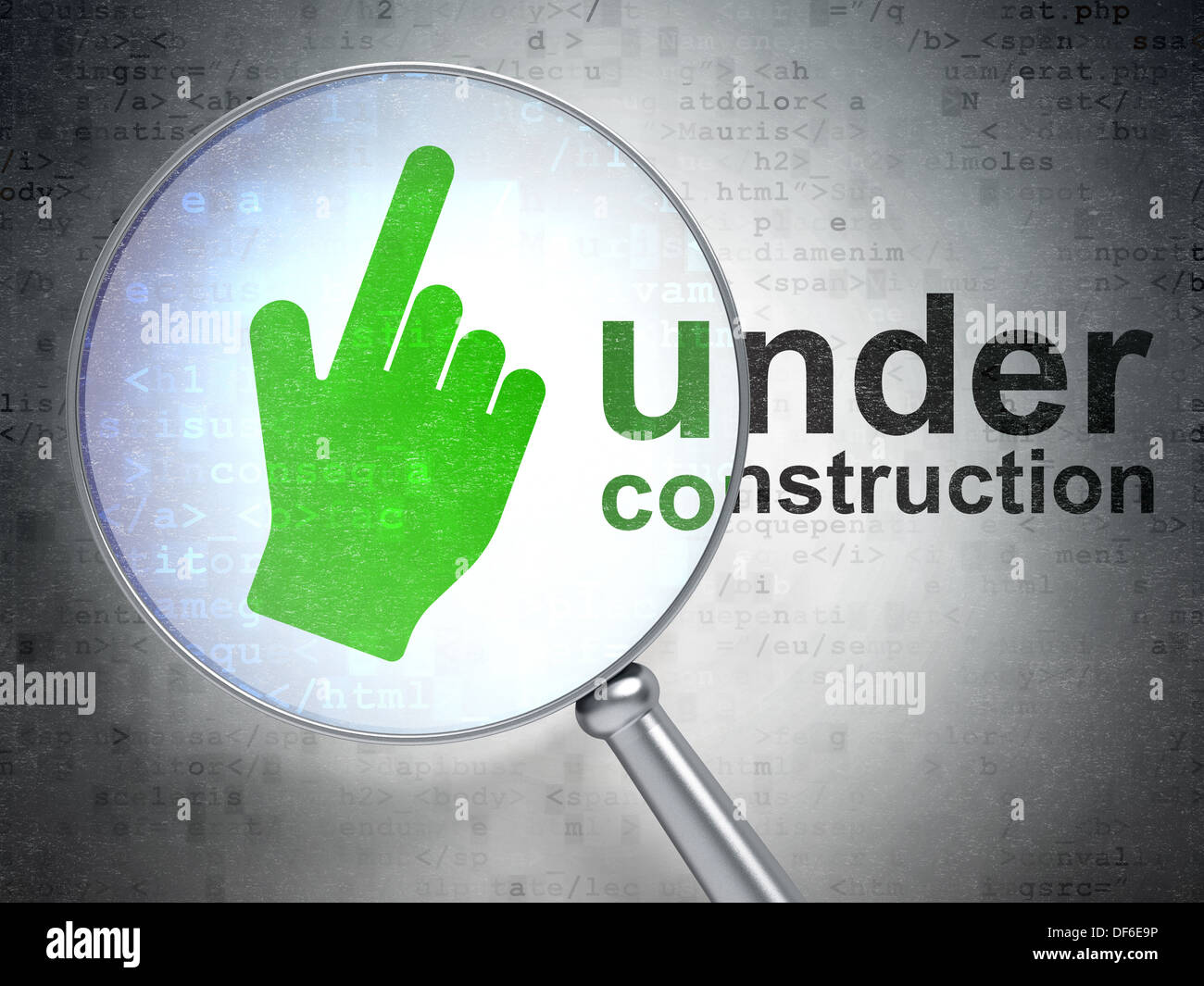 Web development concept: Mouse Cursor and Under Construction wit Stock ...