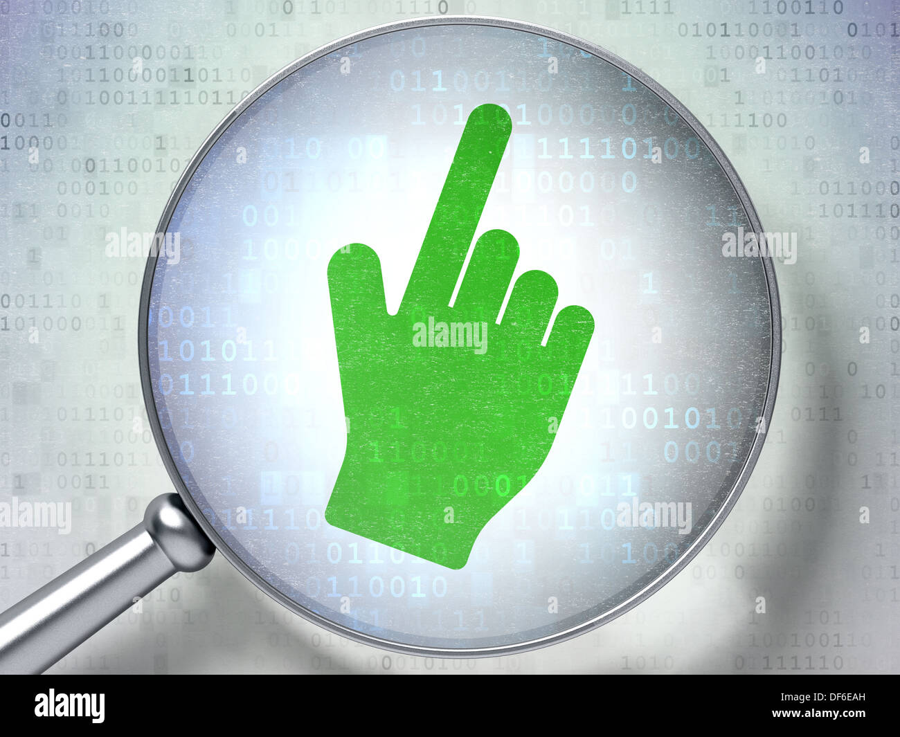 Web design concept: Mouse Cursor with optical glass Stock Photo - Alamy