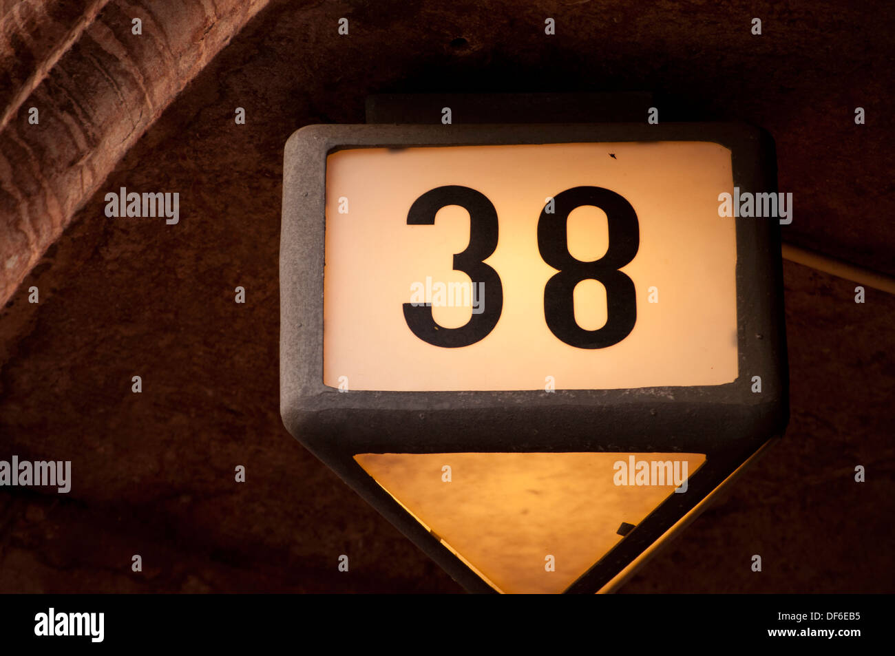 Number 38 sign hi-res stock photography and images - Alamy