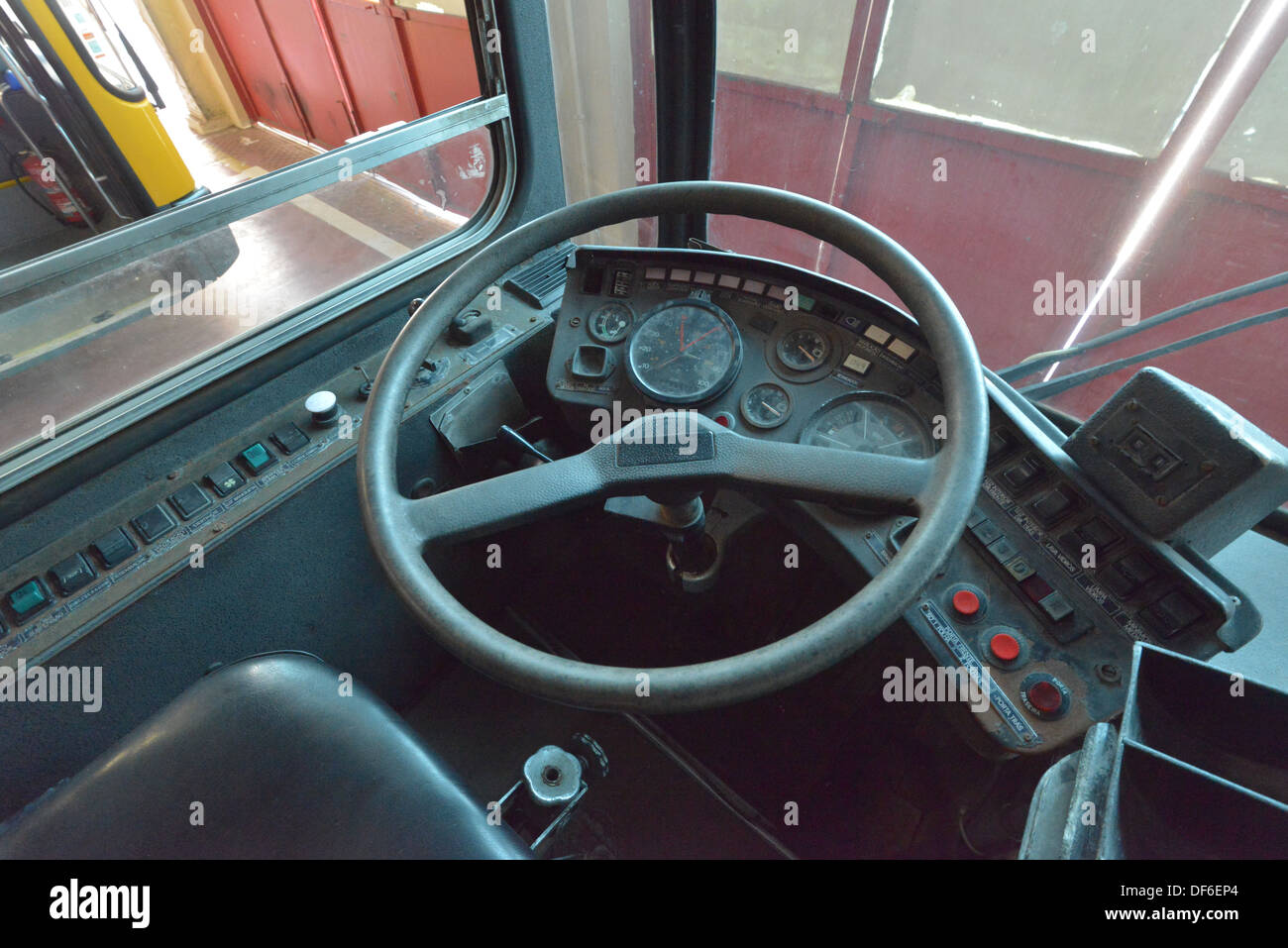 Bus cab at a museum in Portugal Stock Photo - Alamy