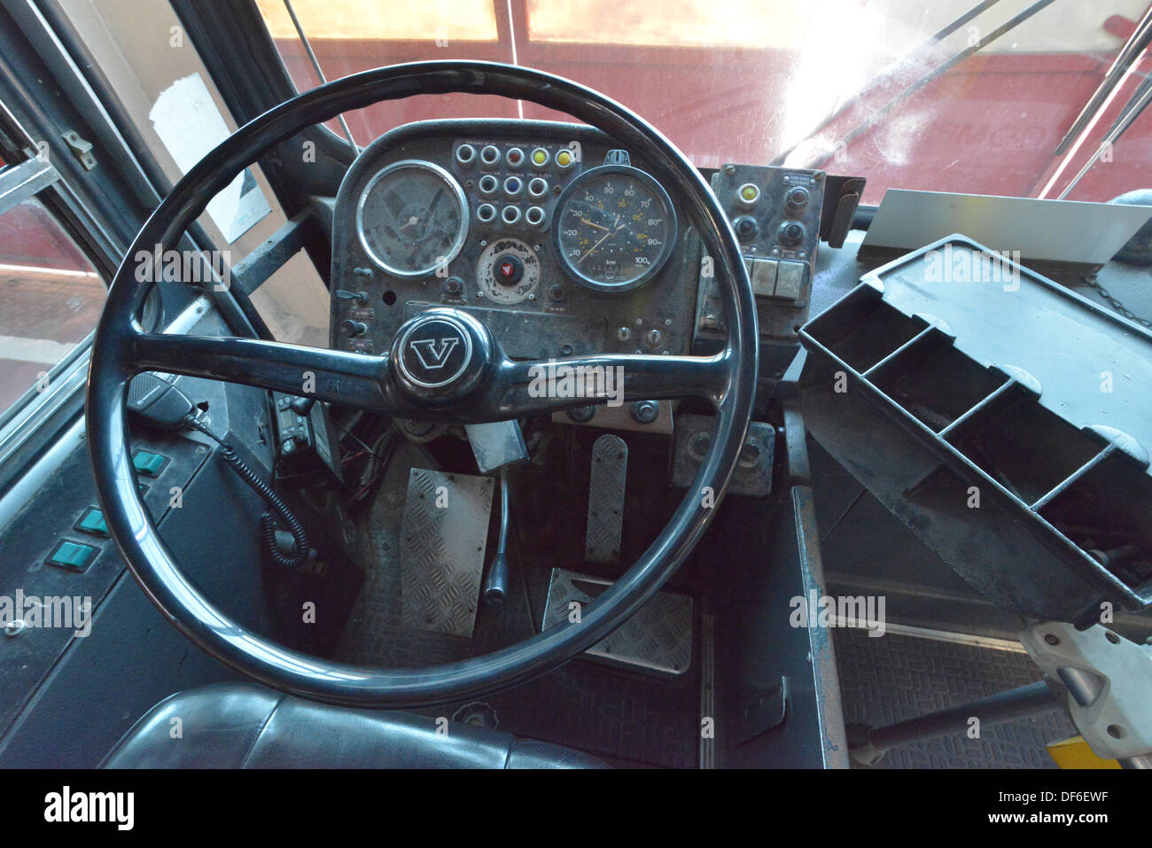 Bus cab at a museum in Portugal Stock Photo - Alamy