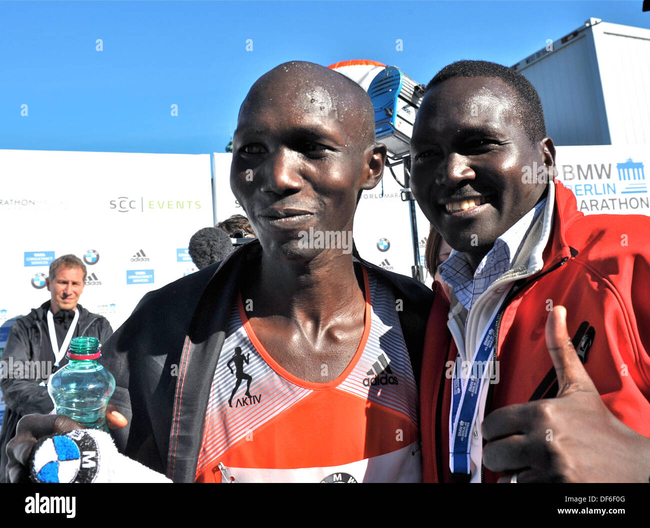 Berlin, Germany. 29th Sep, 2013. First place runner Wilson Kipsang (L ...