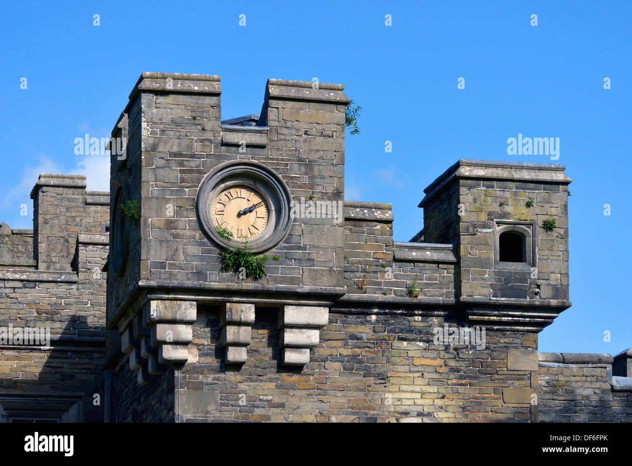 Clock tower, Wray Castle. Wray, Lake District National Park, Cumbria ...