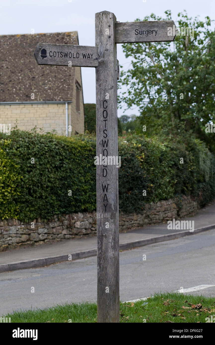 Wooden Cotswold way sign Stock Photo - Alamy