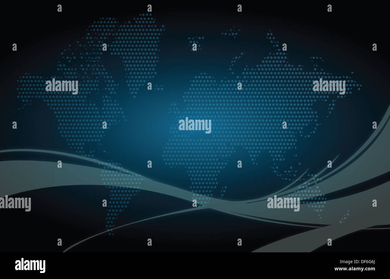 earth and abstract blue technology background illustration Stock Photo ...