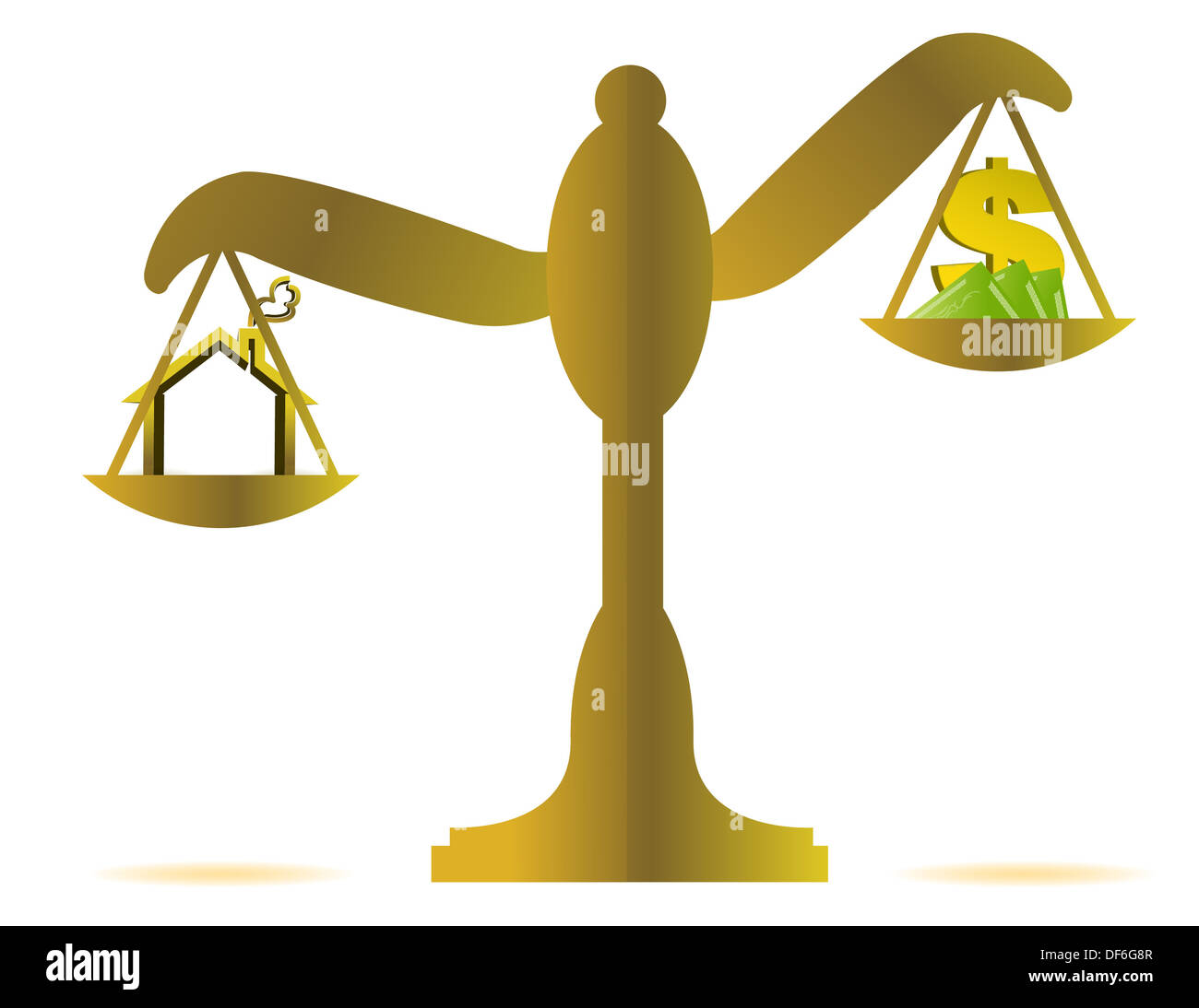 House prices on balance scale Stock Photo - Alamy