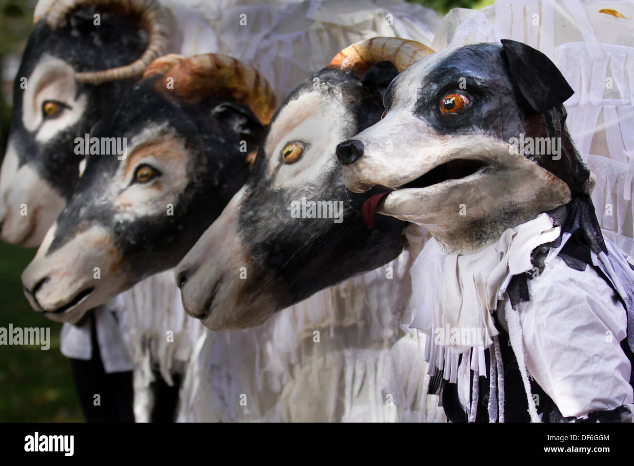 Unusual Sheep costume & Masquerade celebration parade at Skipton UK ...