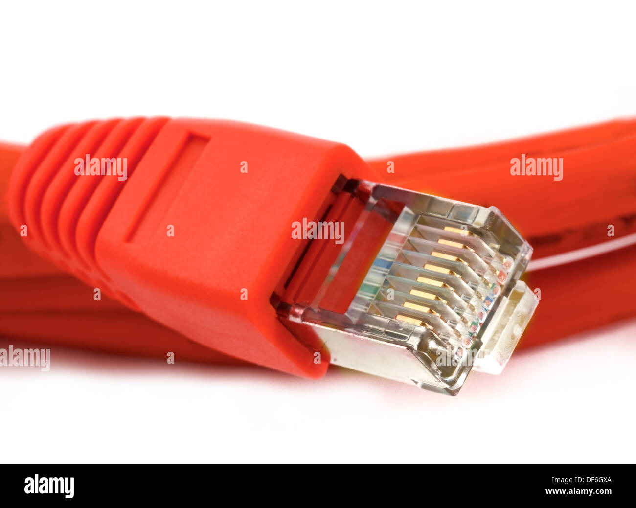 Ethernet cable on white background Stock Photo - Alamy