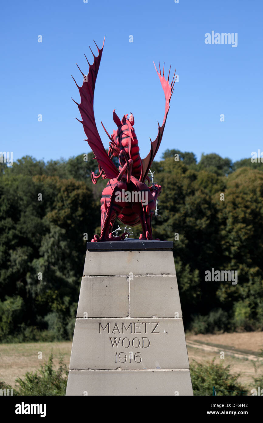 The red dragon memorial to Welsh soldiers who died at Mametz Wood in ...