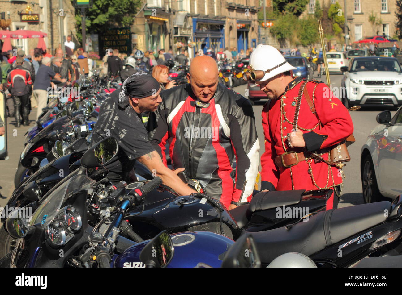 Matlock Bath, Derbyshire, UK. 29 Sept 2013. Bikers, (L-R) Royce Sims ...