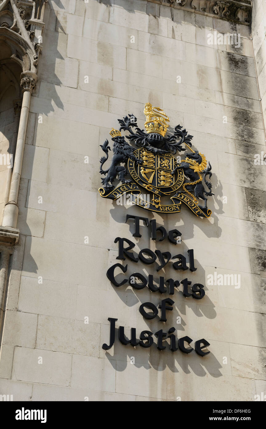 The Royal Courts of Justice building on the Strand in Central London ...