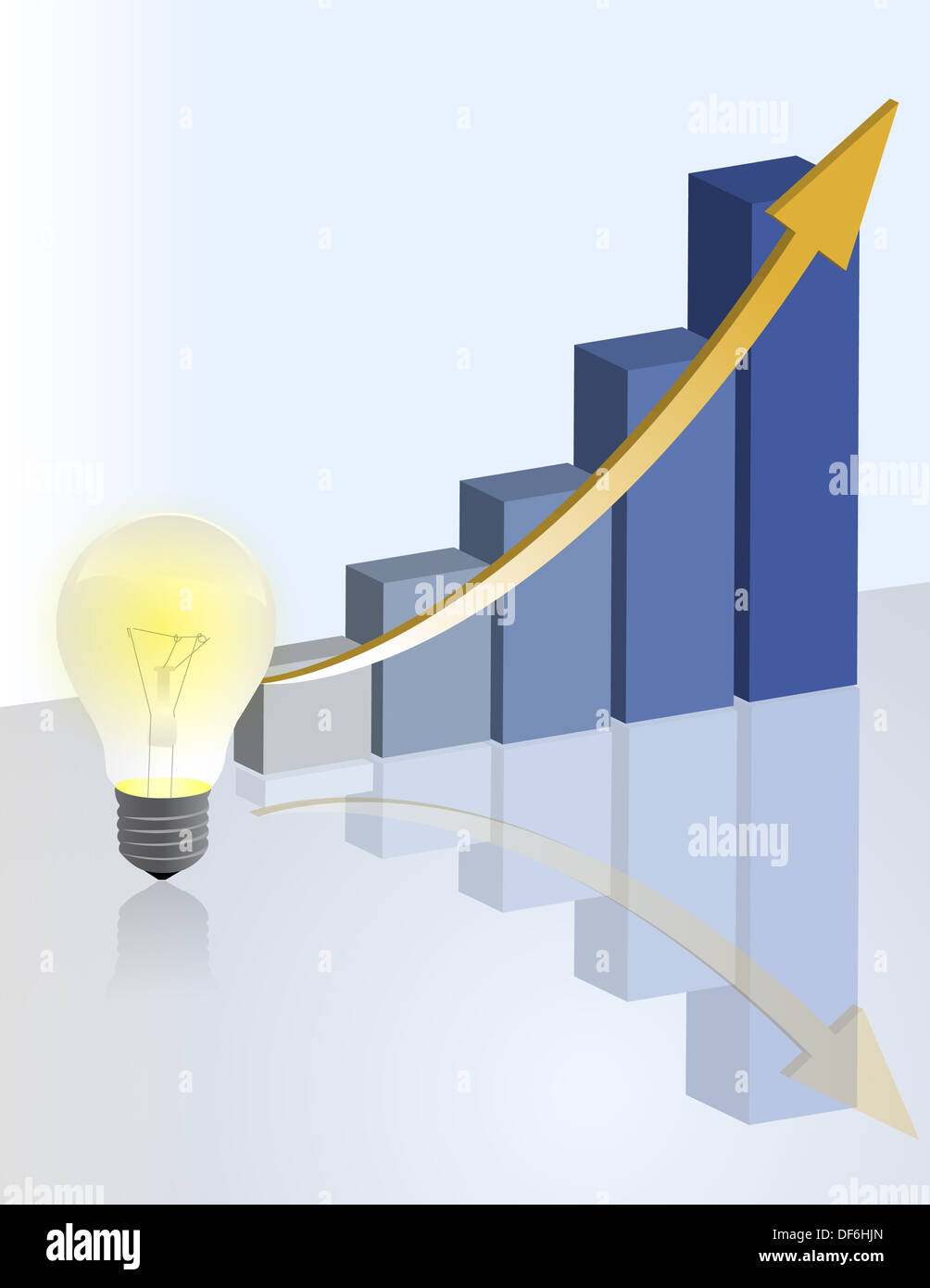 idea light bulb Business graph with world background Stock Photo - Alamy