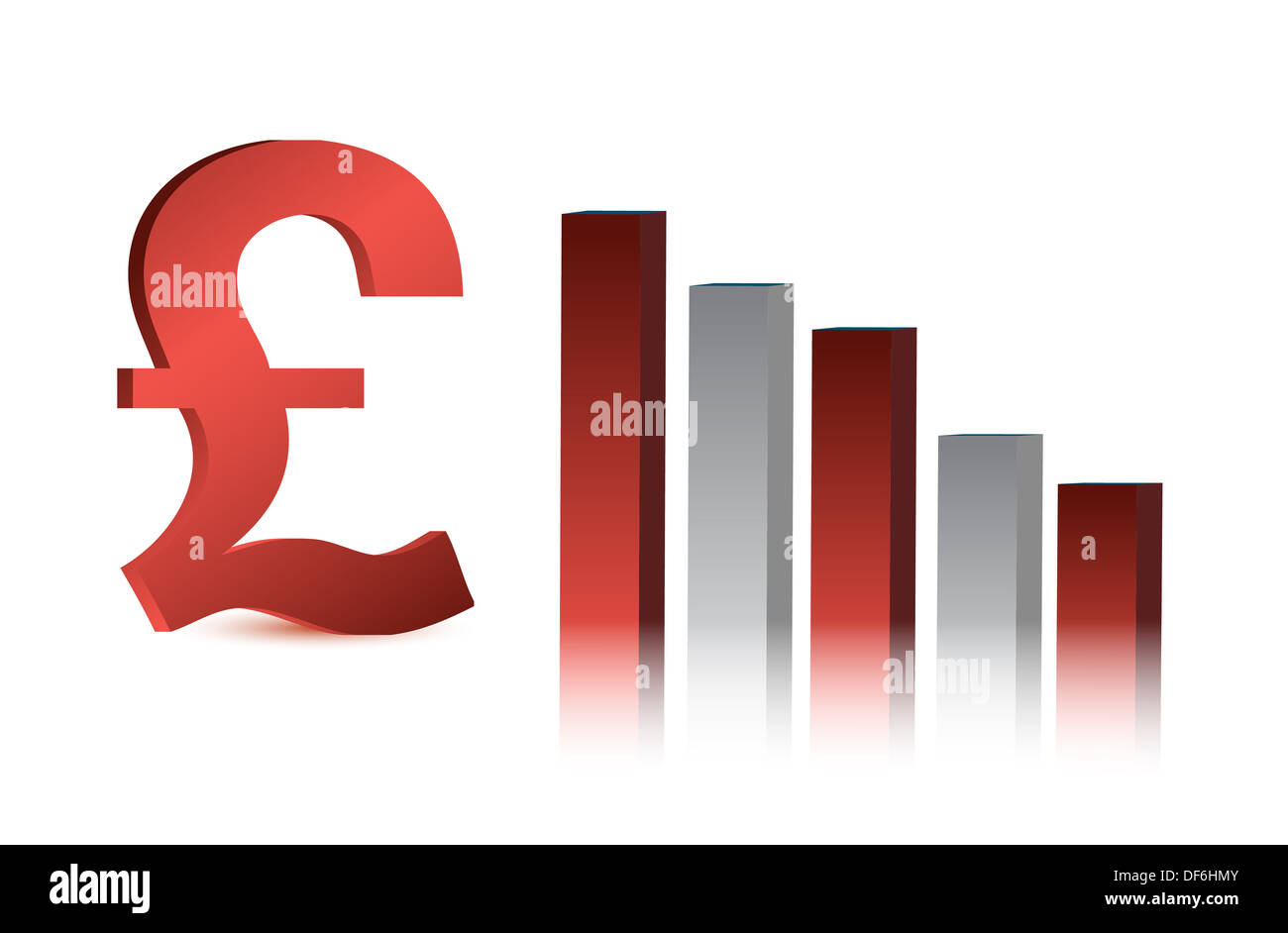 falling british pound currency business graph illustration Stock Photo ...