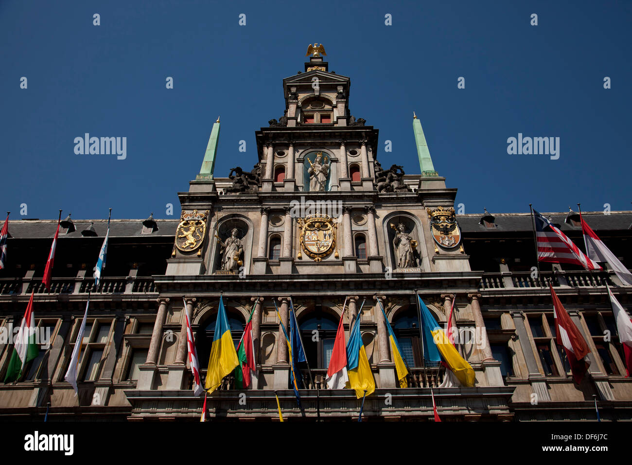 Antwerp City Hall at the Grote Markt or Main Square in Antwerp, Belgium ...