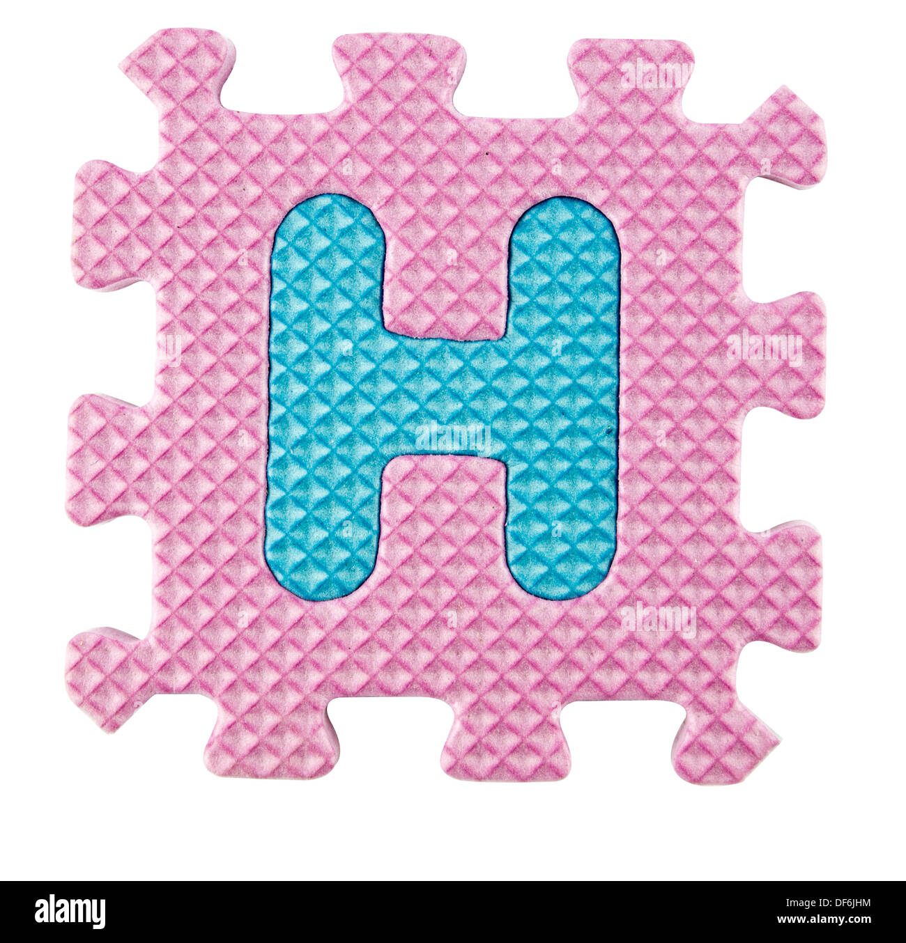 H letter, Alphabet puzzle isloated on white background , with clipping ...