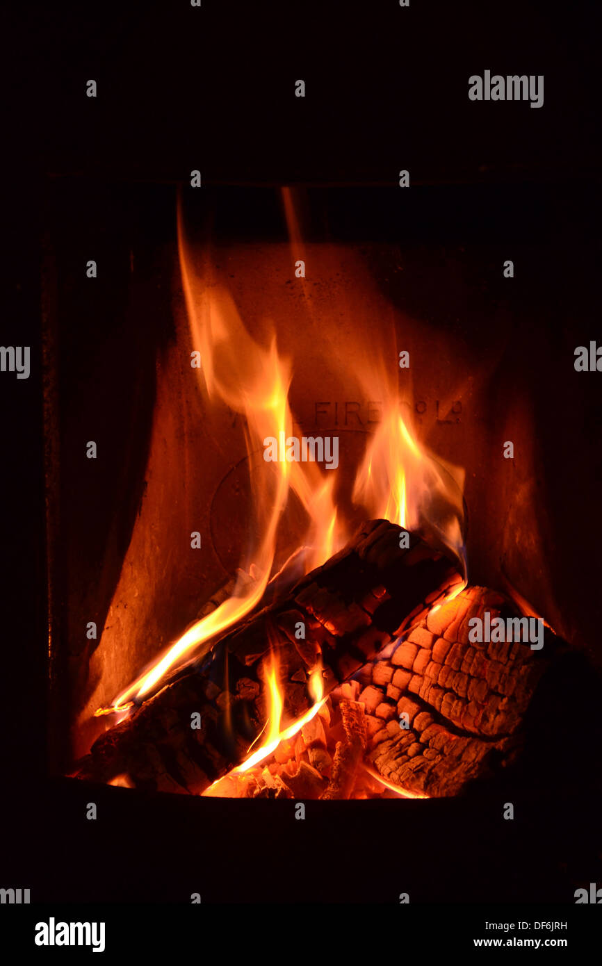 Fireplace Log Fire Flame Embers High Resolution Stock Photography and ...