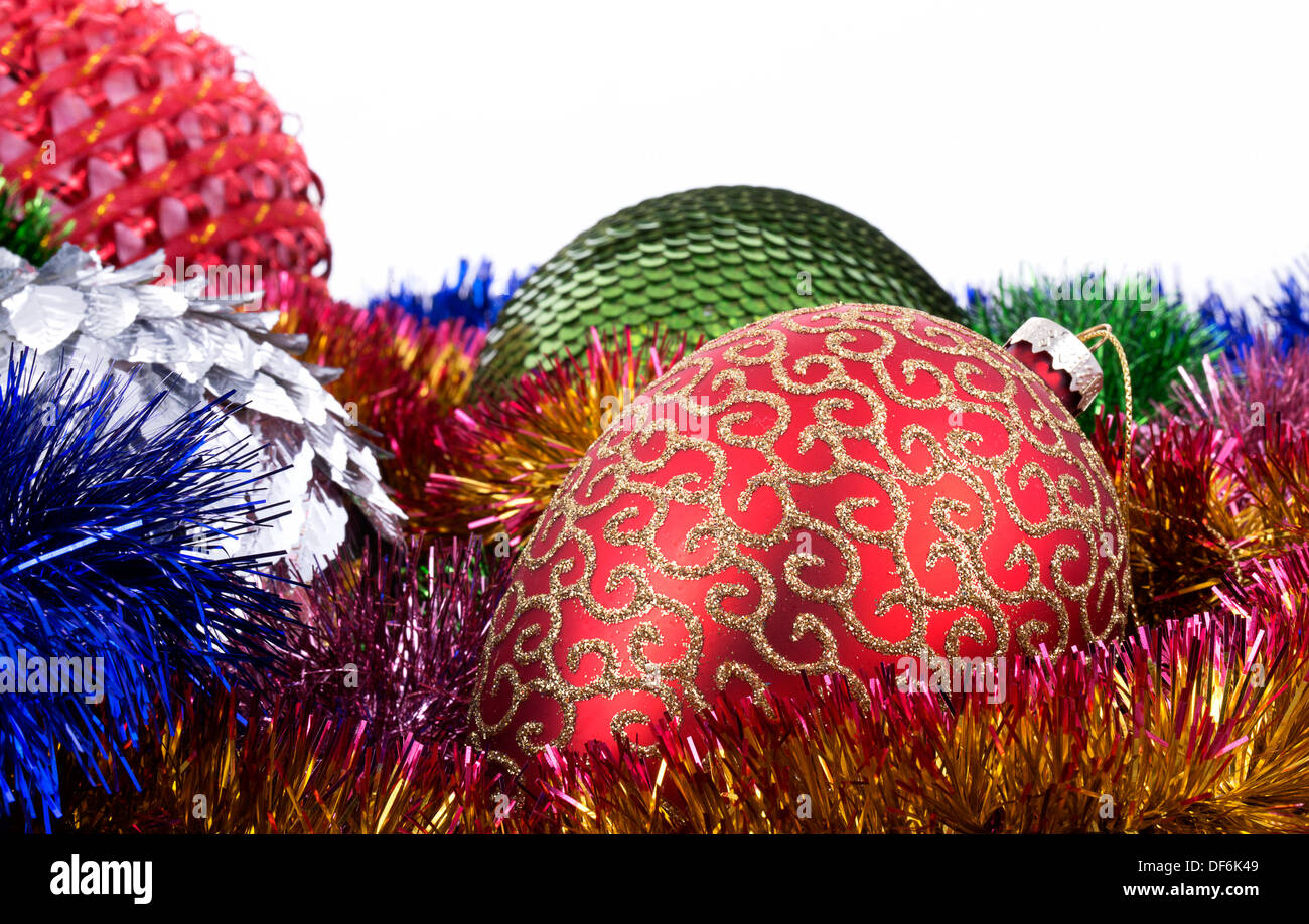 christmas ball set isolated a holiday background concept Stock Photo ...