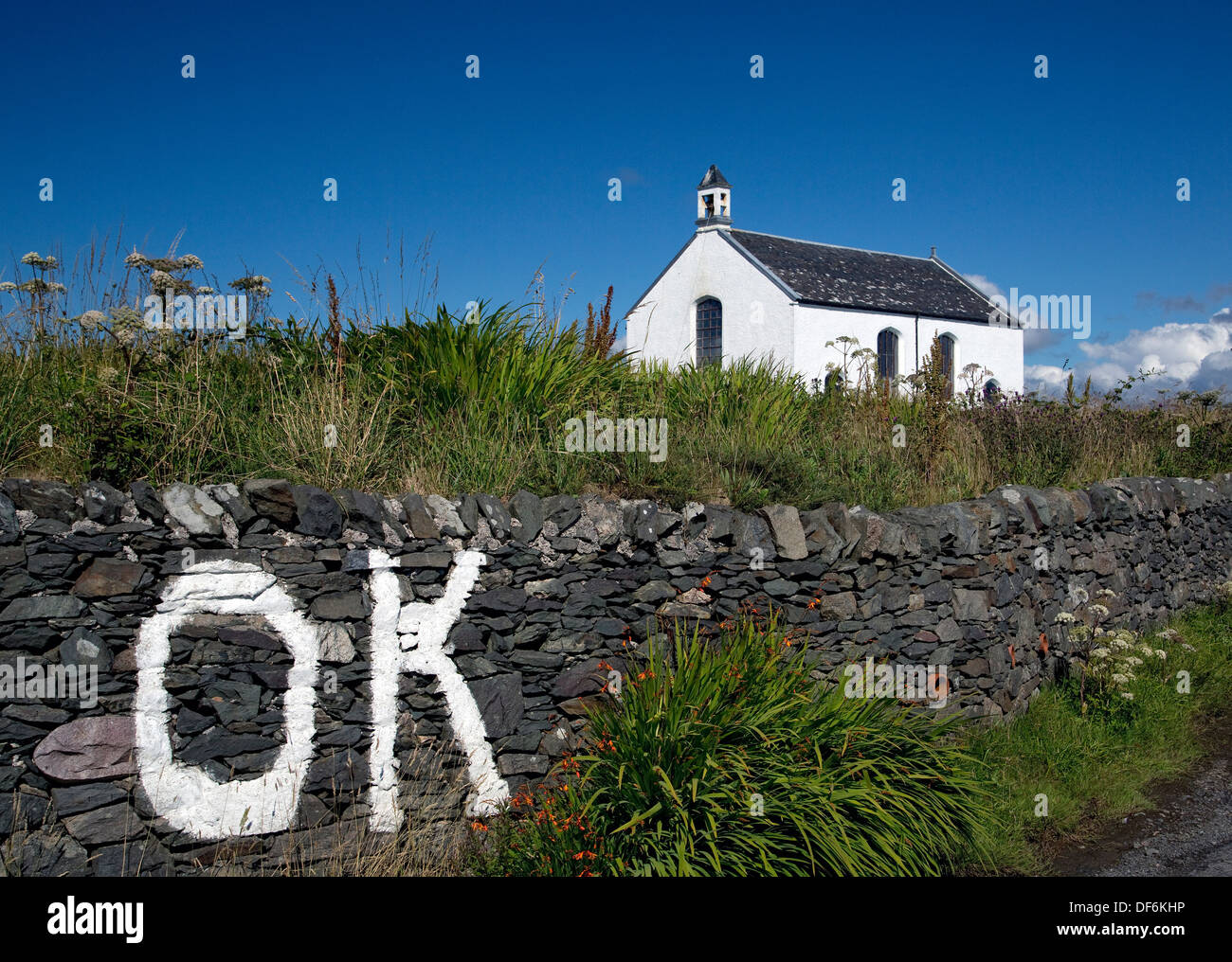 Portnahaven, Port Wemyss Church Stock Photo - Alamy