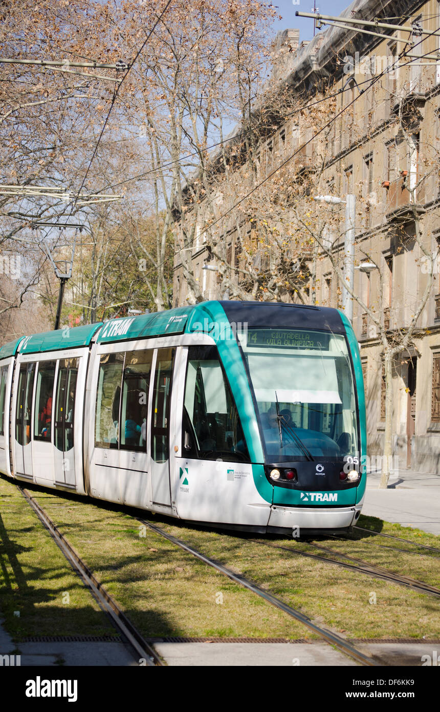 Europe, Spain, Barcelona, Tram, Tramway Stock Photo - Alamy