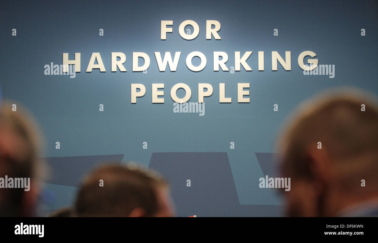 Conservative party slogan hi-res stock photography and images - Alamy