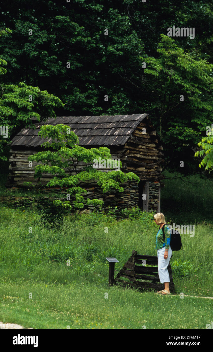 Pioneer cabin at the William J. Carter Farm, Humpback Rocks Visitor ...