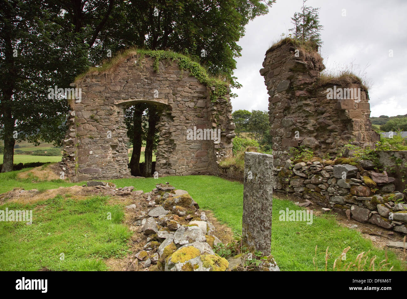 Inside Saddell Abbey Stock Photo - Alamy