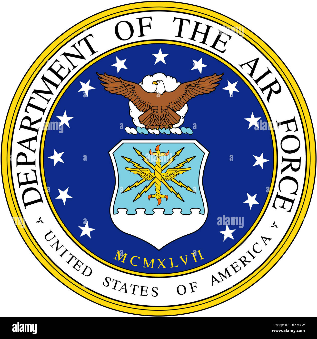 The official Seal of the United States Air Force. Credit: USAF via CNP ...