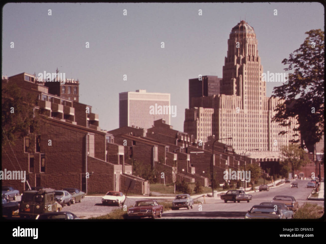 Newly built apartment complexes in downtown Buffalo, located near the ...