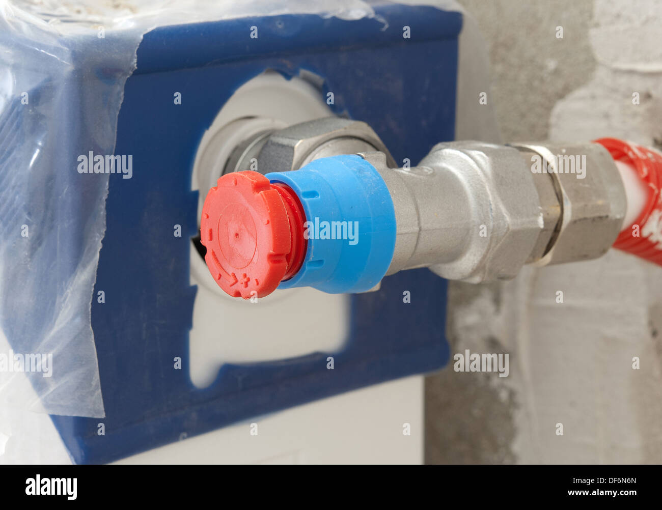 connection of battery of heating Stock Photo - Alamy