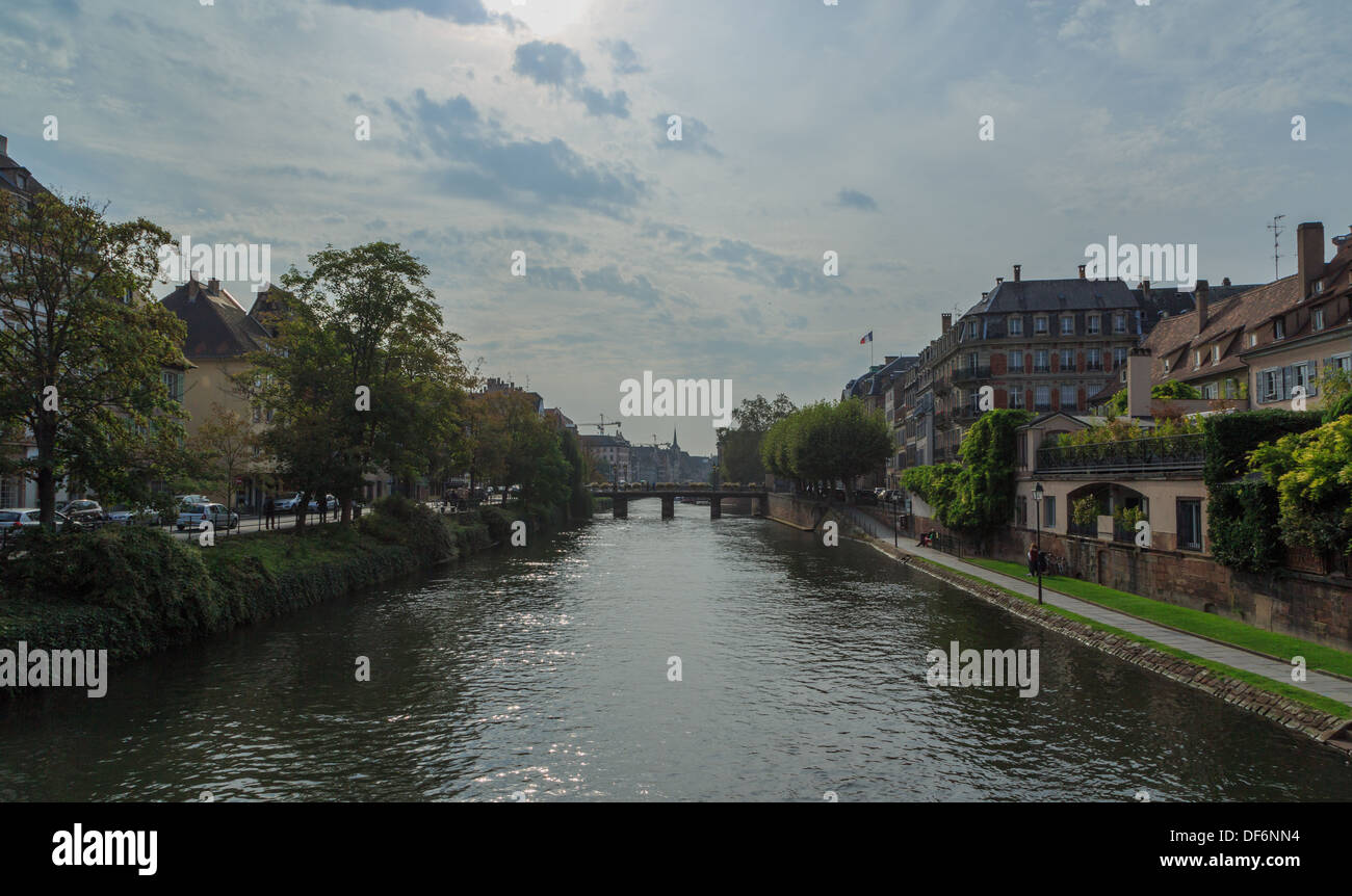 A photograph of the canal in Strasbourg taken from a bridge Stock Photo ...