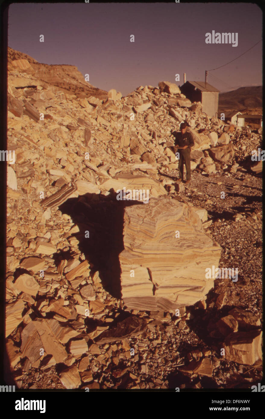 Oil shale it is the kerogen in this rock which hi-res stock photography ...